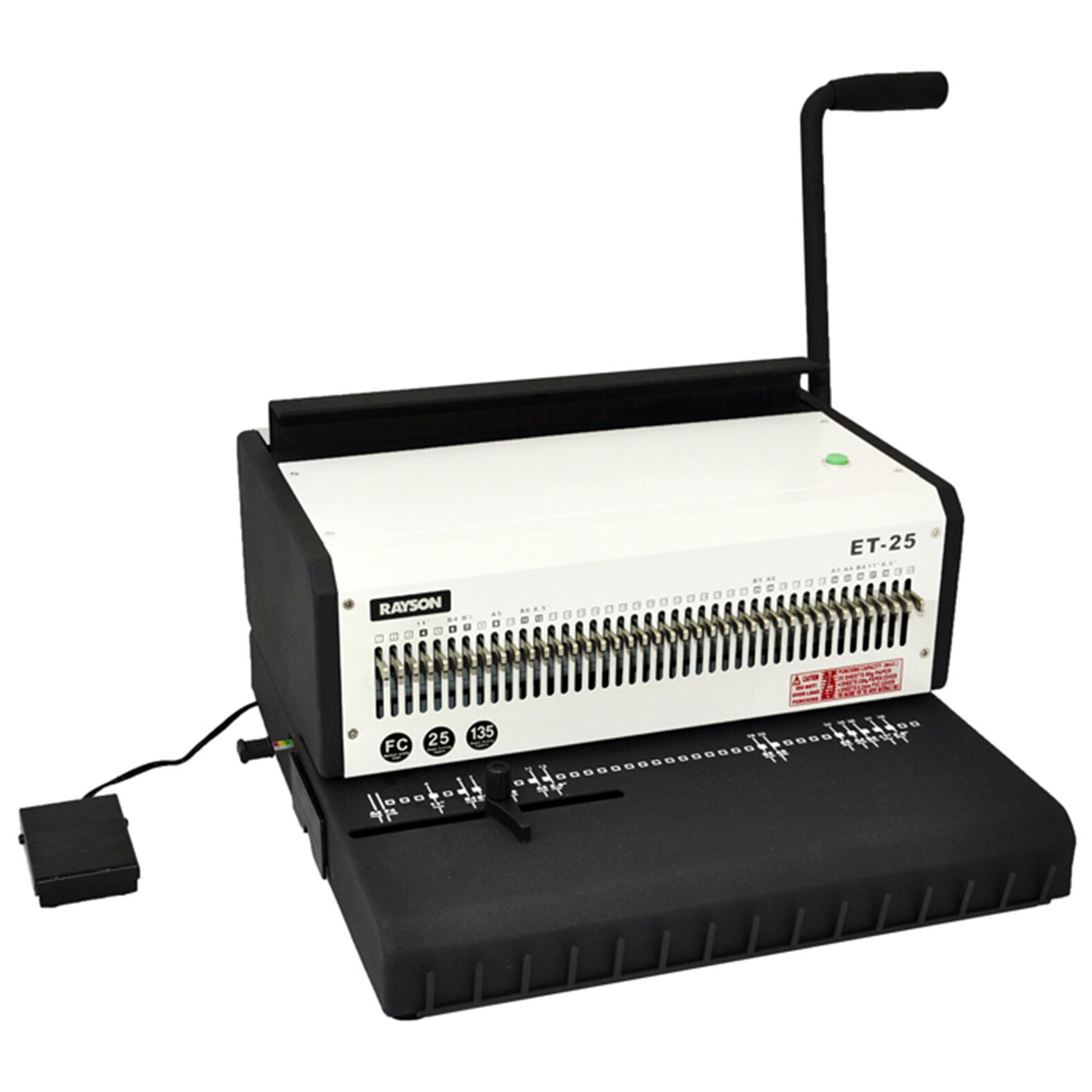 Машина переплетная на металлическую пружину Rayson ET-25, перфорация до 25 л, переплет до 120 л, квадратные отверстия