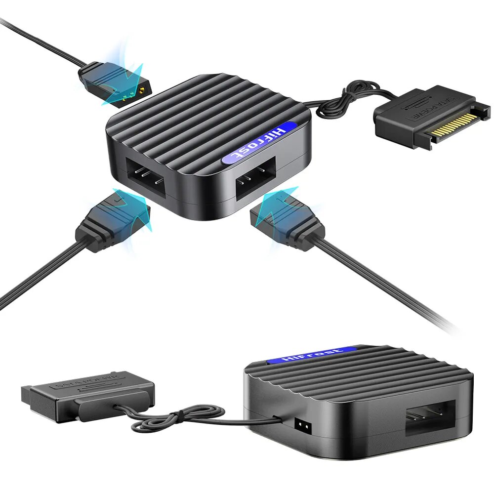 Беспроводной контроллер ARGB для компьютера с магнитным креплением, 3 канала, чёрный