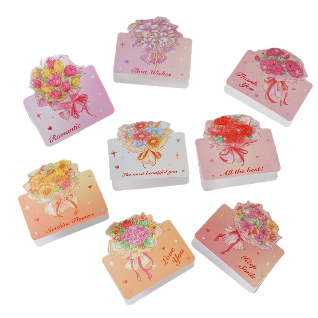 8 штук Элегантных Цветочных Поздравительных Открыток Складной Пригласительный Билет На Праздничную Вечеринку На Женский День, День Святого Валентина, Дни Рождения