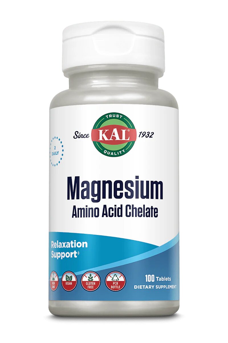 Kal Magnesium Chelated 220 мг, 100 таблеток, США, хелатный комплекс