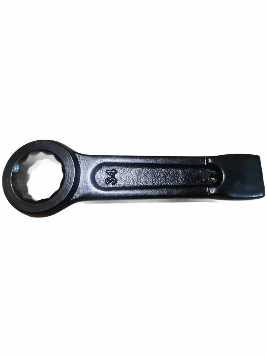 Ключ накидной ударный односторонний 34 мм, легированная сталь, черный.