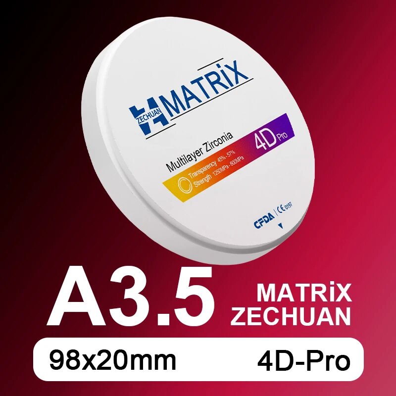 Циркониевые блоки MatrixZir 4D Pro ZECHUAN 20мм 98x20mm A3.5