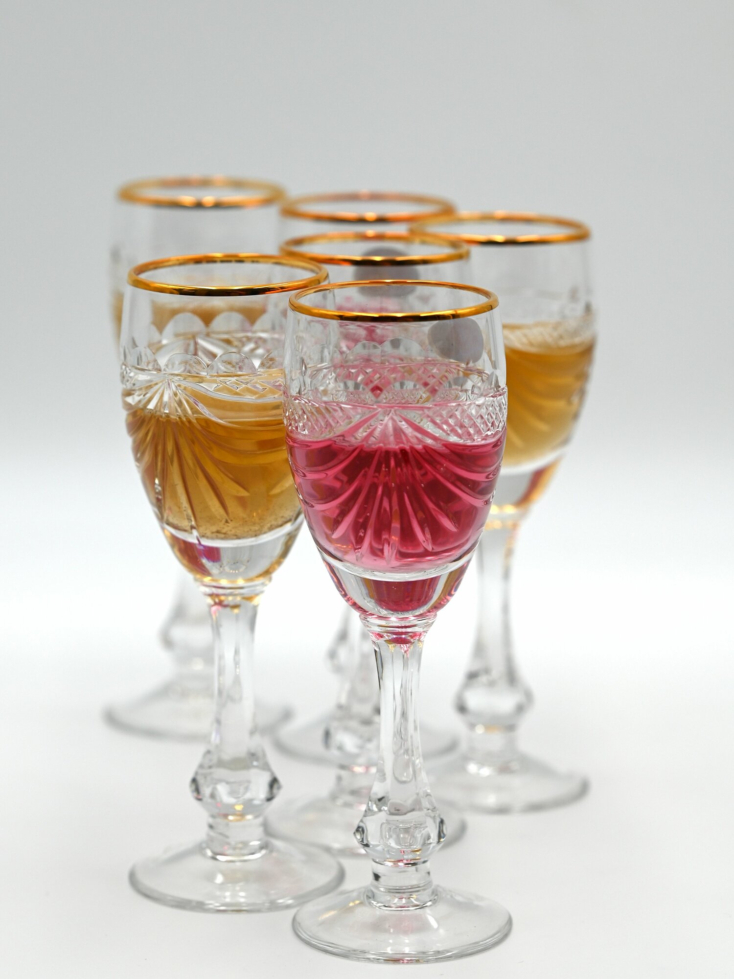 Рюмки шоты Неман стеклозавод набор 6 шт 70 мл на ножке (6874 отв. зол.+900/34 ) для водки, виски, коньяка, текилы