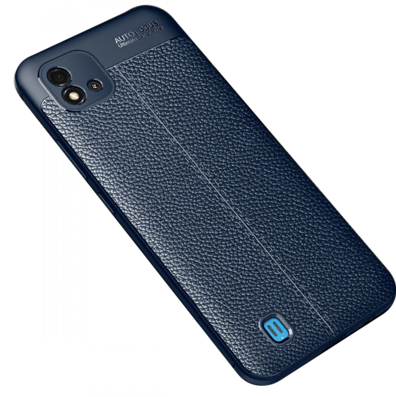 Чехол-накладка MyPads для Realme C20 из износостойкого силикона с тиснением под кожу синий
