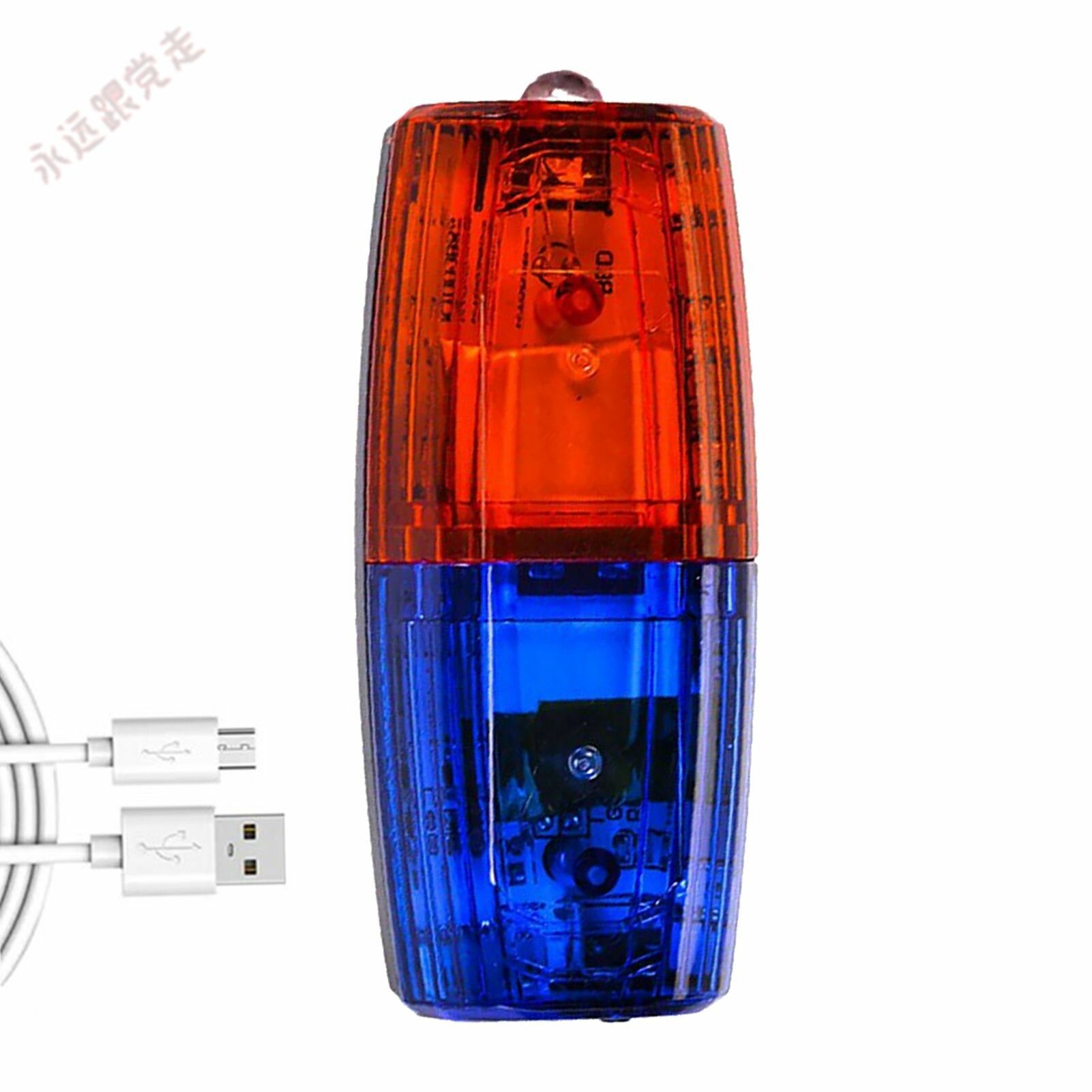 Перезаряжаемый проблесковый маяк на плечо USB — водонепроницаемый LED сигнальный клип красный/синий для безопасности
