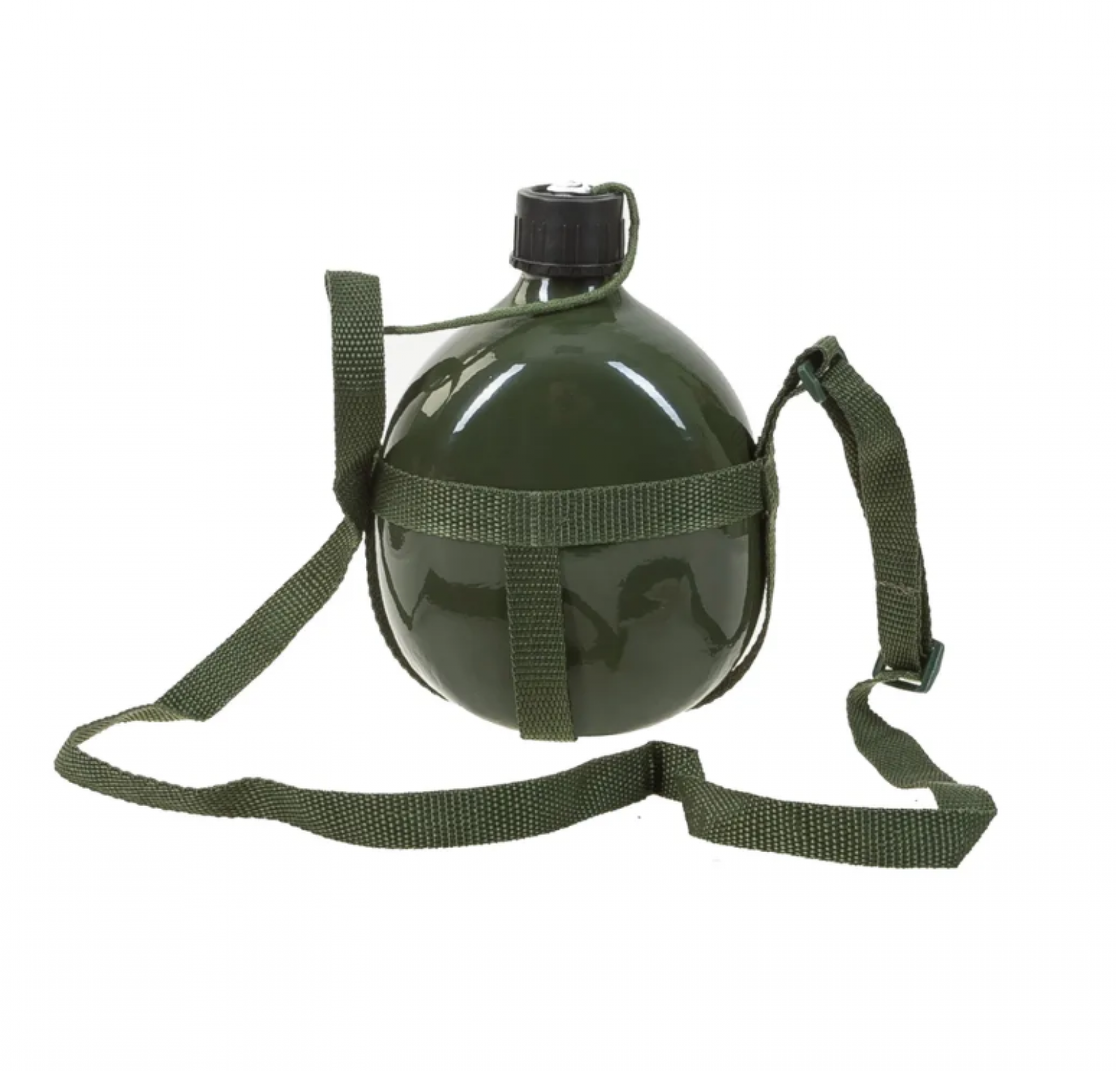 Фляжка MyPads 1.5 литра оливковая с регулируемой лямкой для походов и туризма