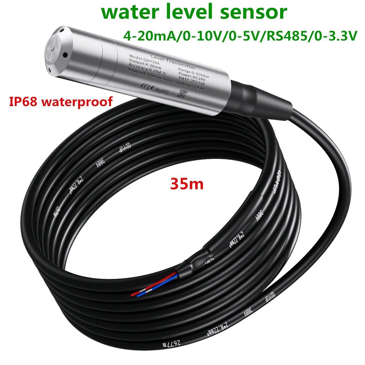 Датчик уровня жидкости Xuyang Starts Electricity QDY30A 24VDC 35м 4-20mA output, 35mrange 35m cable