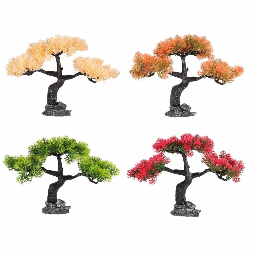 Искусственные сосны с рыбами, 4 шт, - Сосна туя 4 вида