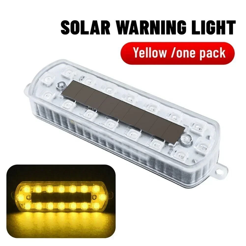 16-светодиодная автомобильная сигнальная вспышка на солнечной энергии, антизадний стробоскоп, Желтый