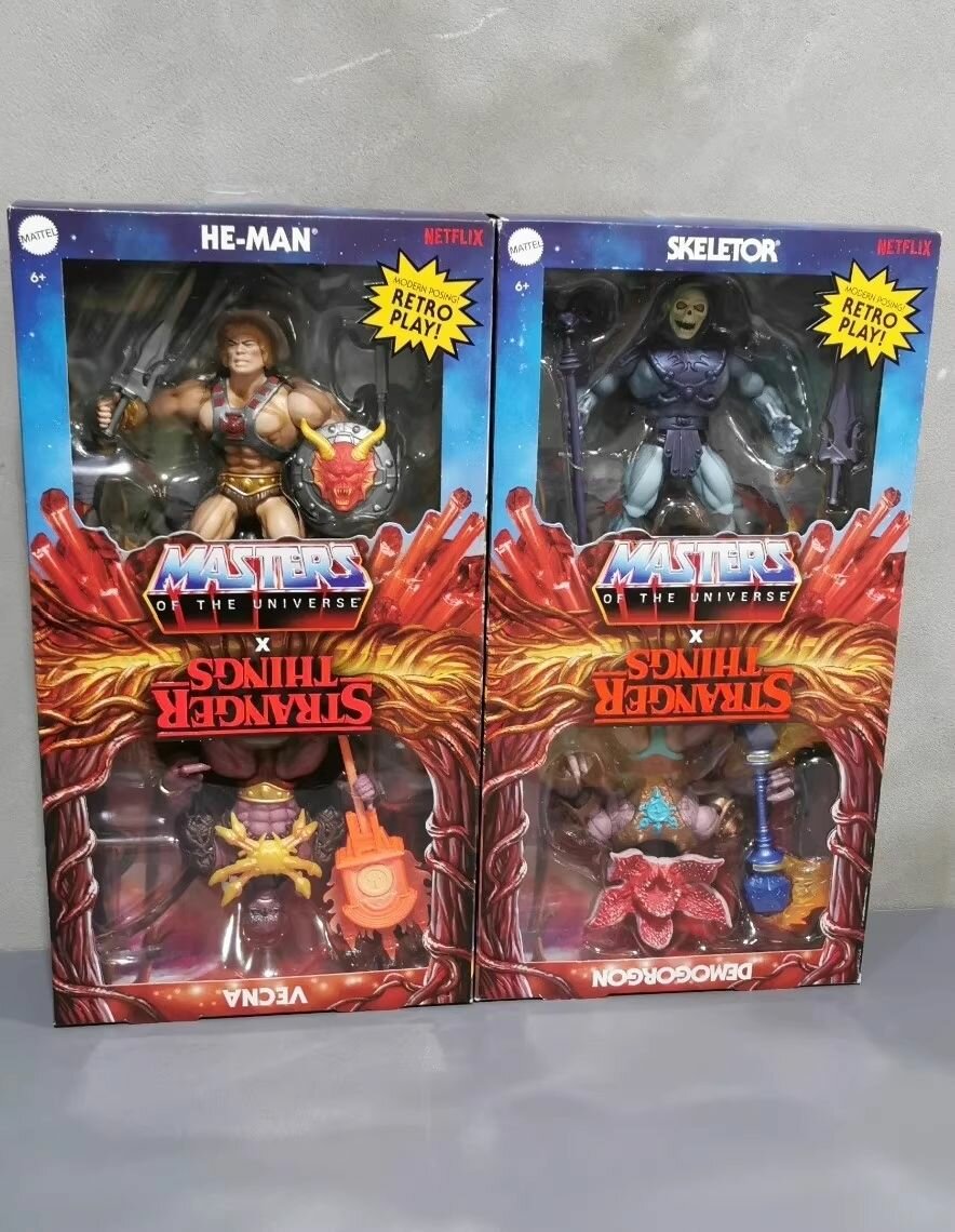 Коллекционный набор фигурок Хи-Мэн в стиле Векна и Скелетор в стиле Демогоргона из вселенной Masters of the Universe x Очень странные дела