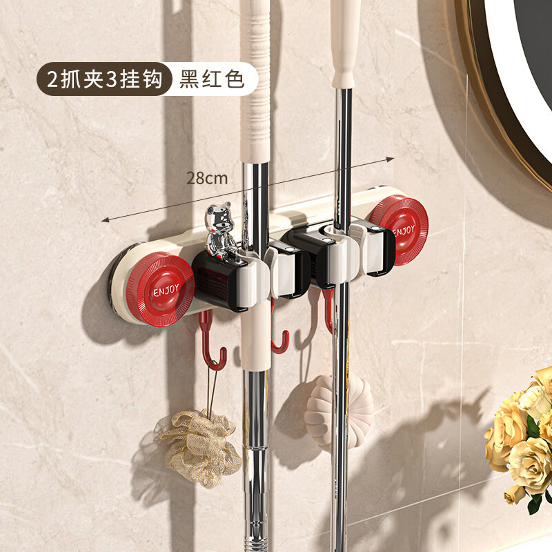 Настенный держатель для швабры без сверления, крючок для балкона, ванной комнаты, за дверью, держатель для метлы, стойка для хранения швабры.