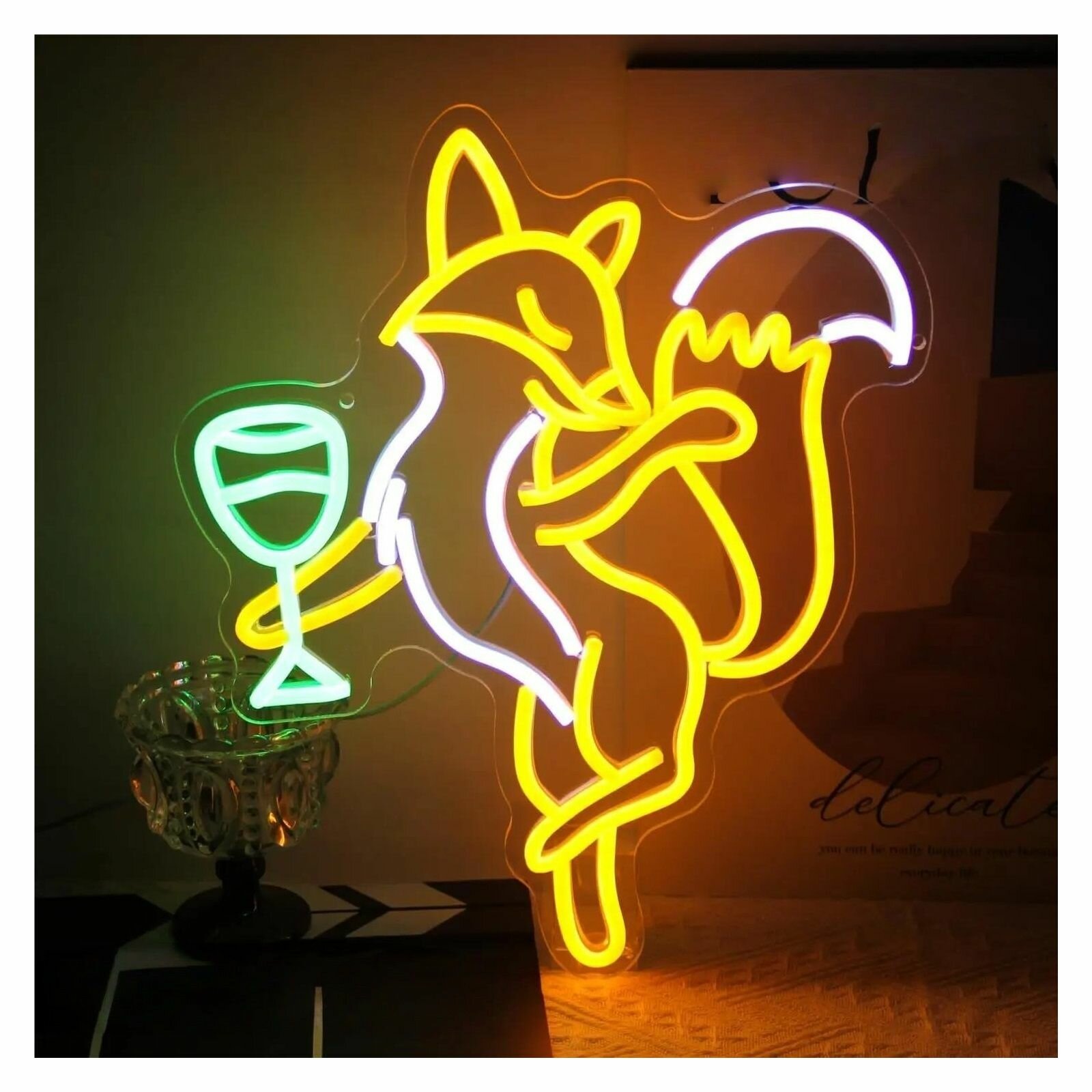 Неоновая Вывеска Лиса С Животными,32 См X 40 См