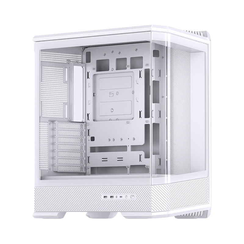Корпус без блока Case JONSBO D400, Midi-Tower, TG, no fan, 2xUSB-A 3.0 + 1xUSB-C 3.2, ATX, mATX, mITX White