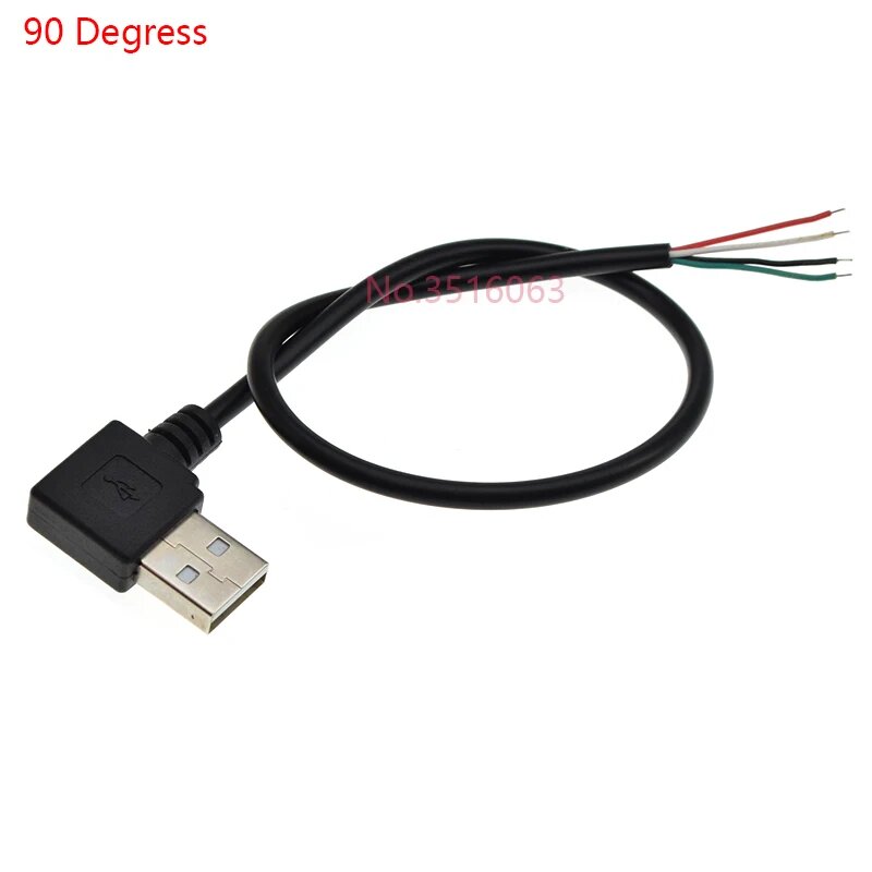 USB кабель 200см, 90° USB male 4pin Curved
