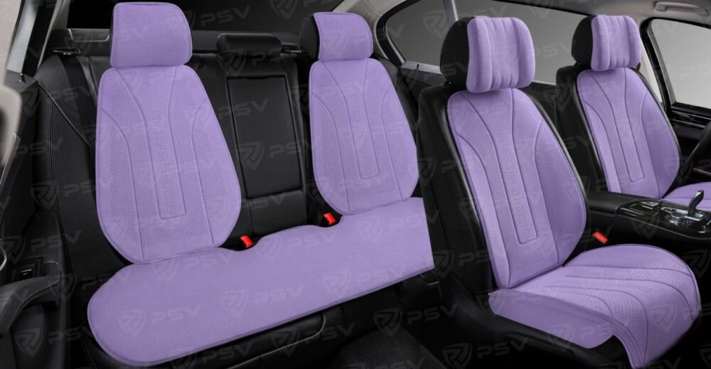 Комплект накидок на весь салон A003PL237 PLUS, алькантара, цвет фиолетовый