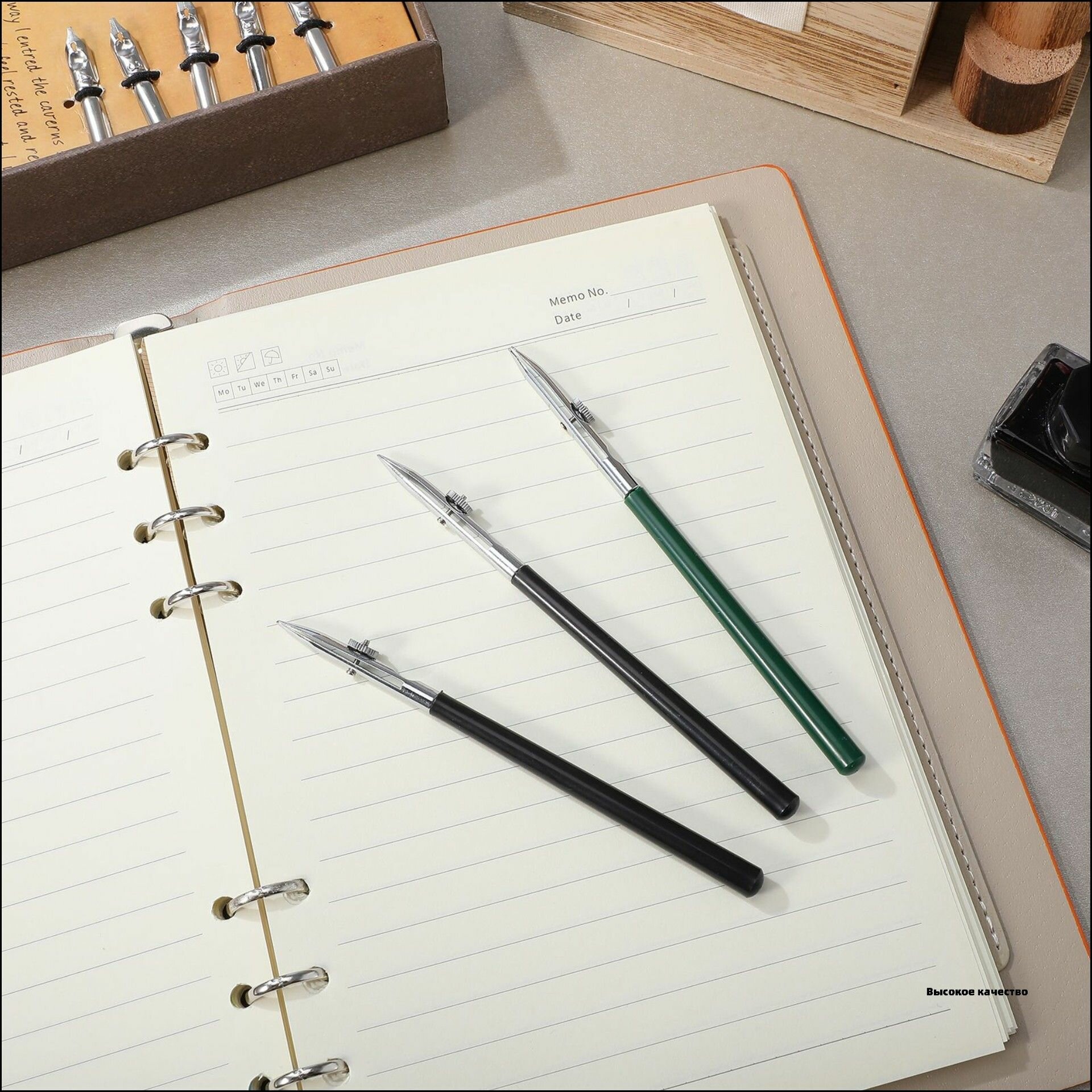 Набор из трех премиальных перьев для черчения и корректора, размер 13.00X0.70X0.60 см