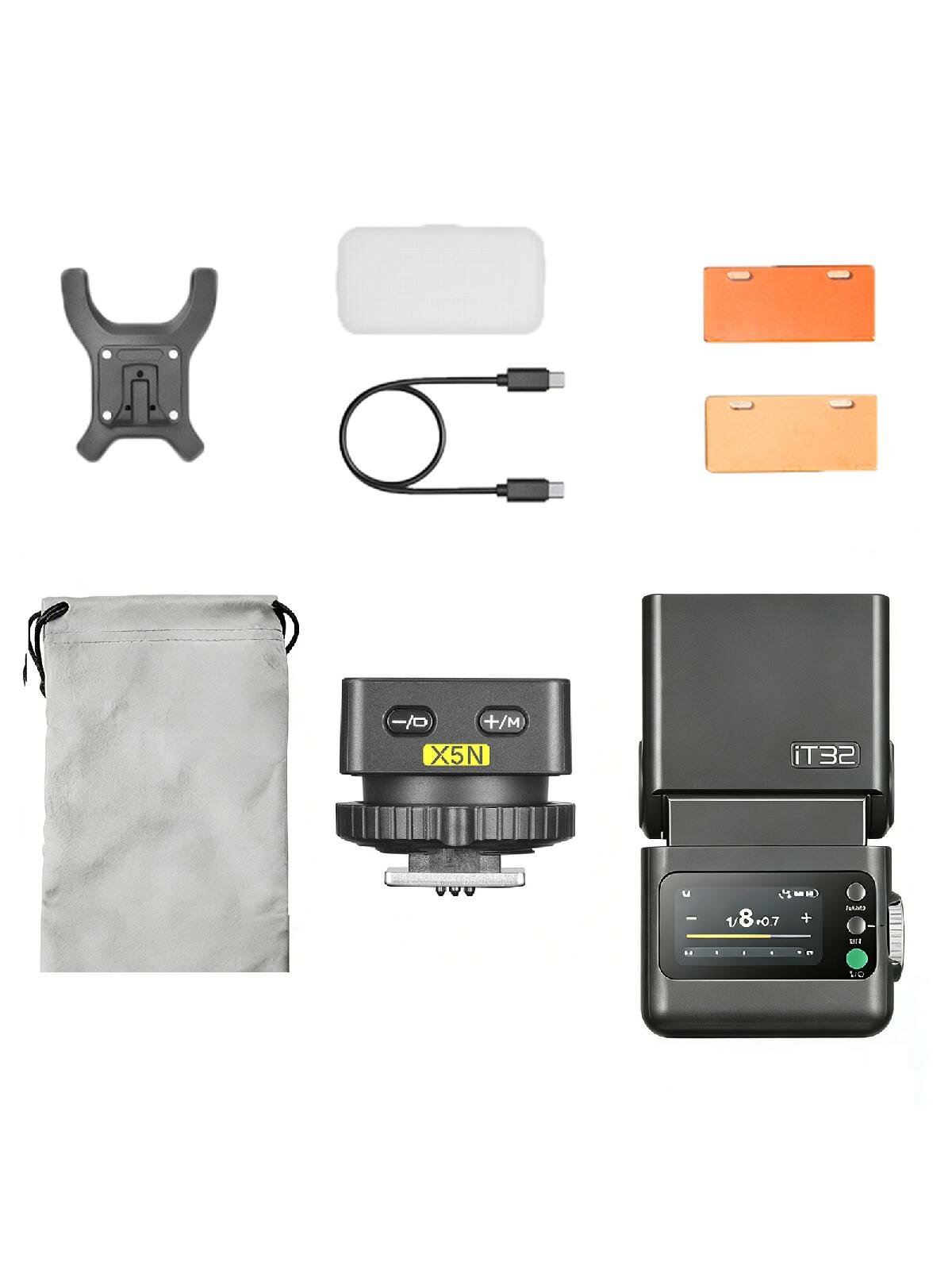 Поворотная головка вспышки с рассеивателем и панелью фотовспышки IT32 Soft Portrait Light