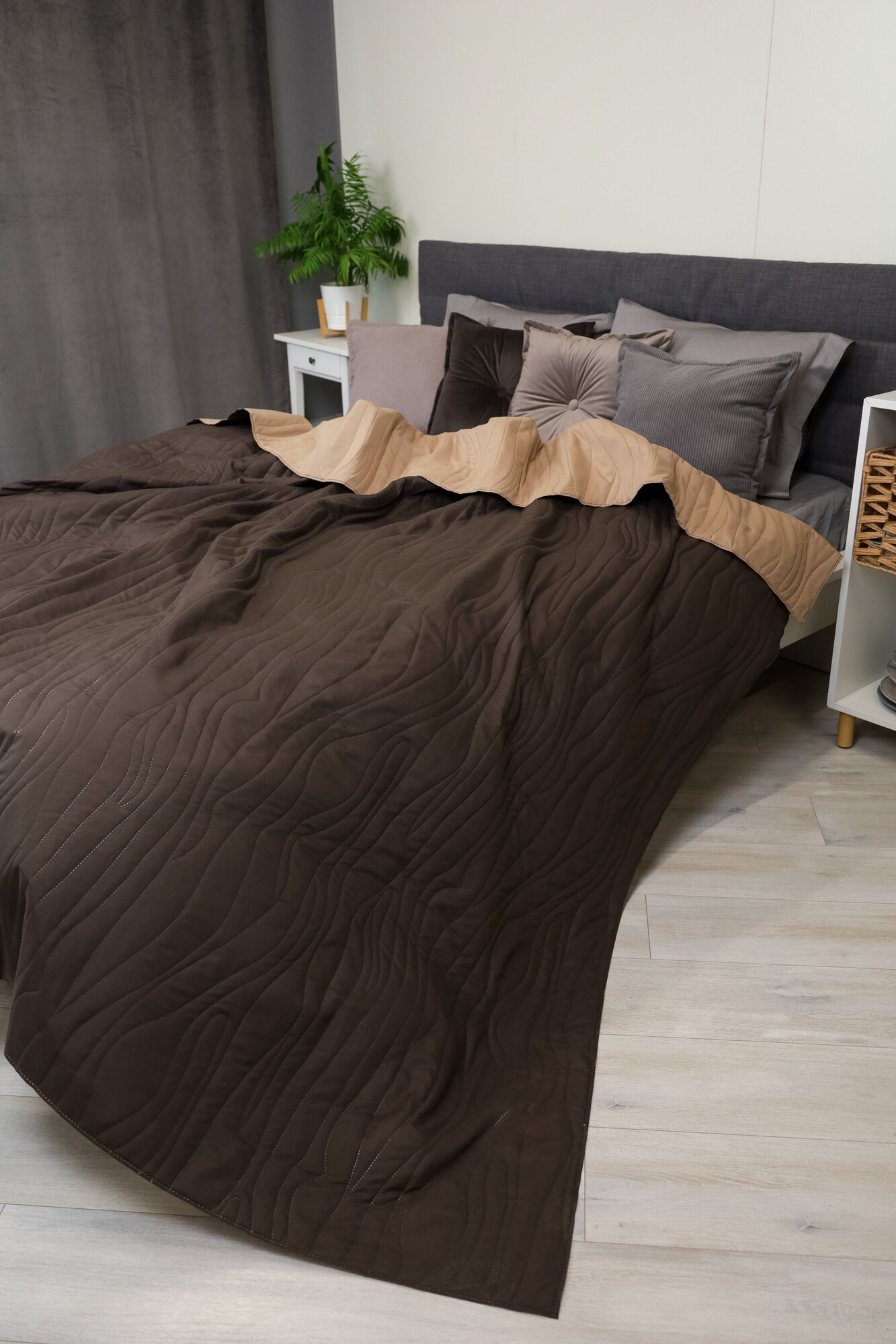 Покрывало 200х220 ультрастеп дерево, шоколадный, 100% пэ, 23 Линия