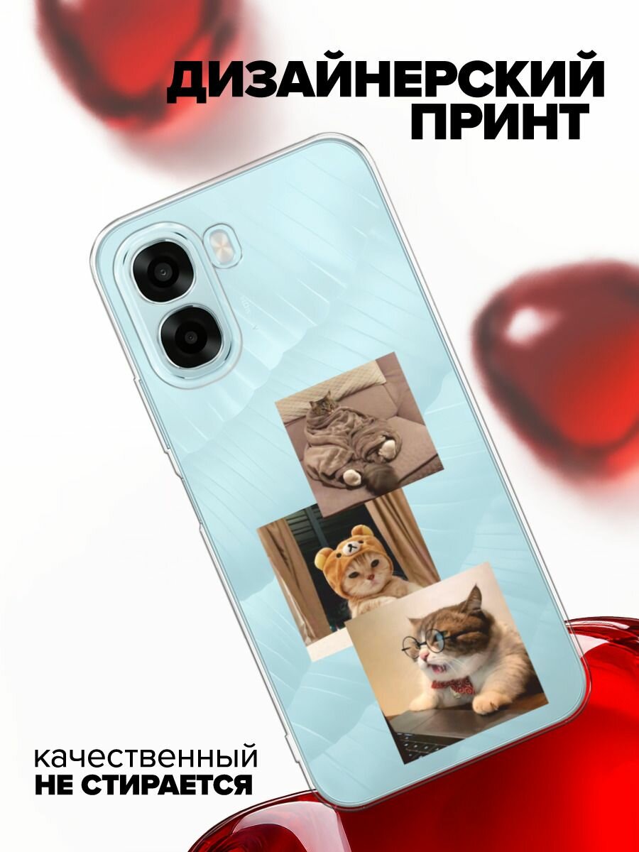 Силиконовый чехол на Oppo A6x / Оппо A6x с принтом Домашние коты — фото 1