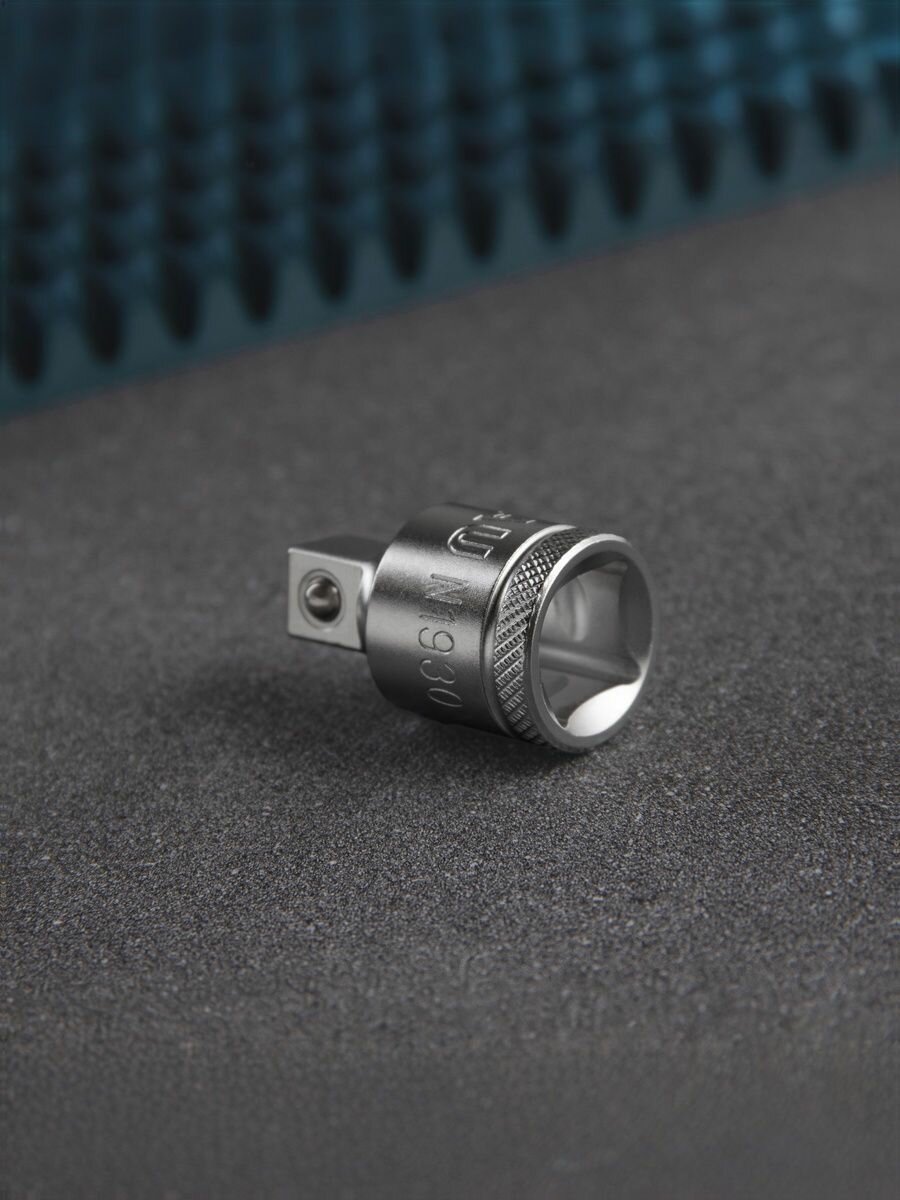 Переходник 3/8 на 1/2 NORGAU Industrial с шариковым фиксатором на наружном квадрате, DIN 3120