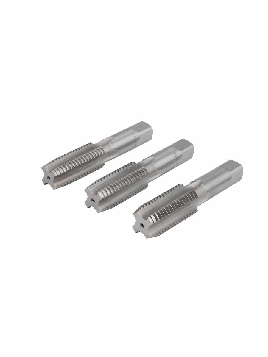 Набор метчиков NORGAU Industrial M 24 из HSS-E (Co 5%), по стали, чугуну и цветным металлам, 3 предмета.