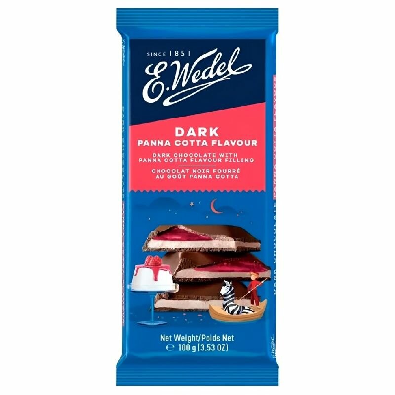 Шоколад E.WEDEL Темный с начинкой со вкусом Панна Котта 100г