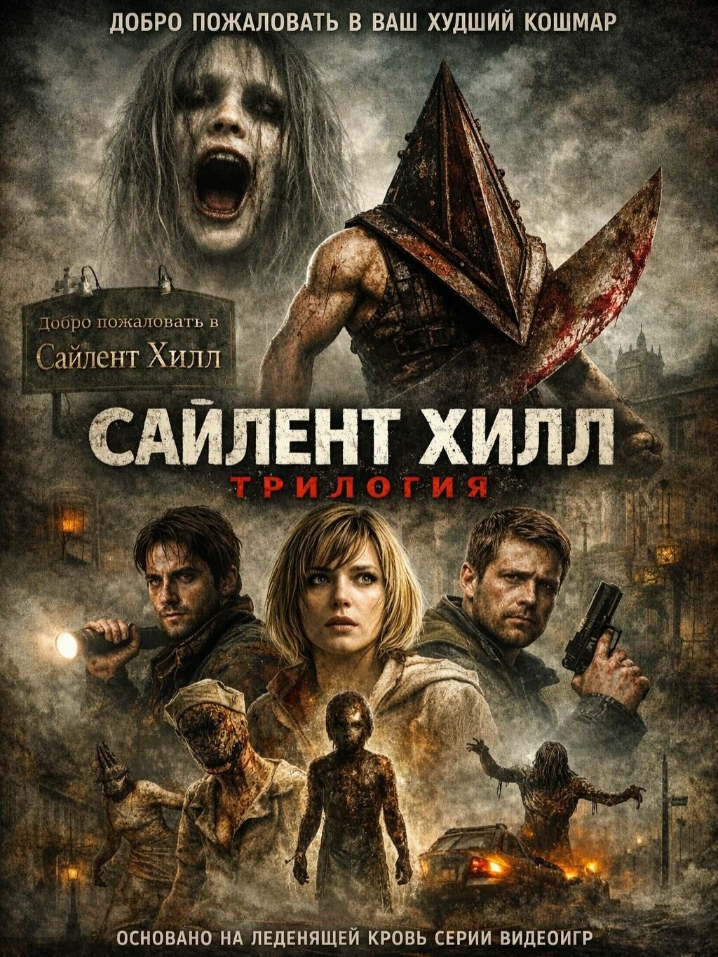 Сайлент хилл полная коллекция фильмов 1-3 Трилогия (Blu-ray) культовый хоррор о тьме, страхе и искуплении