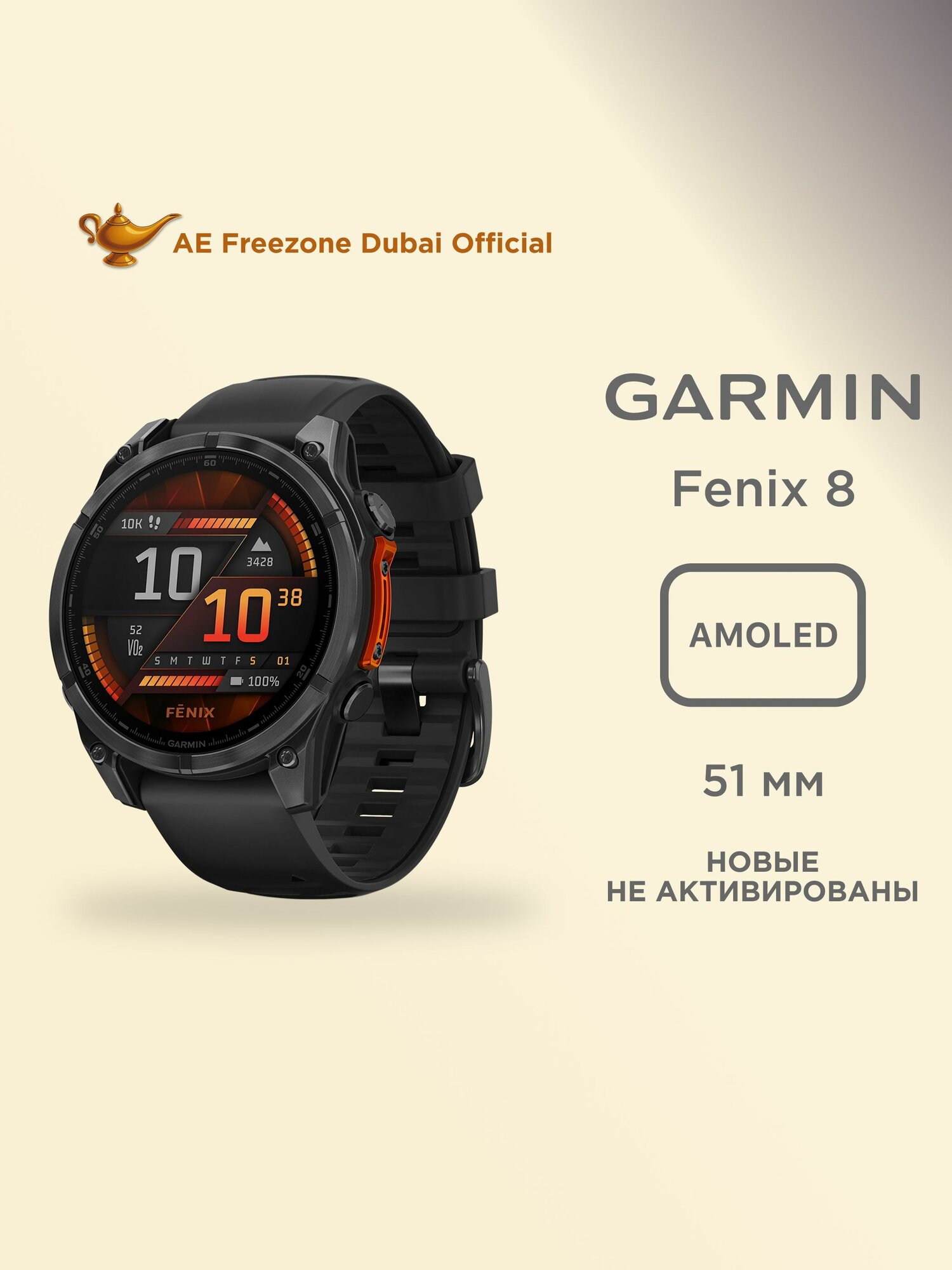 Умные часы Garmin fenix 8 51mm AMOLED Slate grey with Black silicone band (010-02905-00)