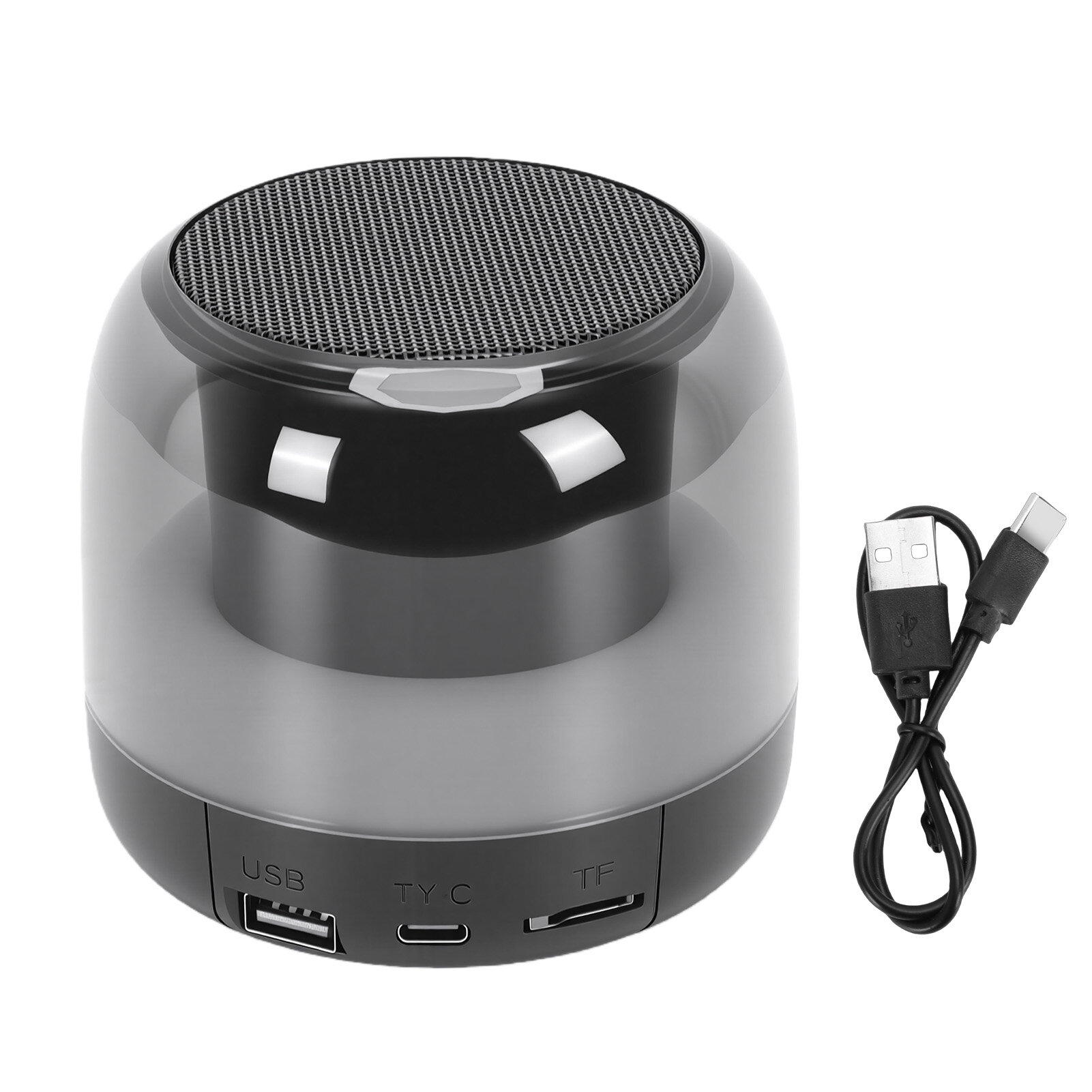 Динамик Bluetooth RGB True Wireless Стерео Поддержка Сопряжения BT Небольшая Карта Памяти USB Портативный Беспроводной Динамик для Внутреннего Наружного Использования Черный