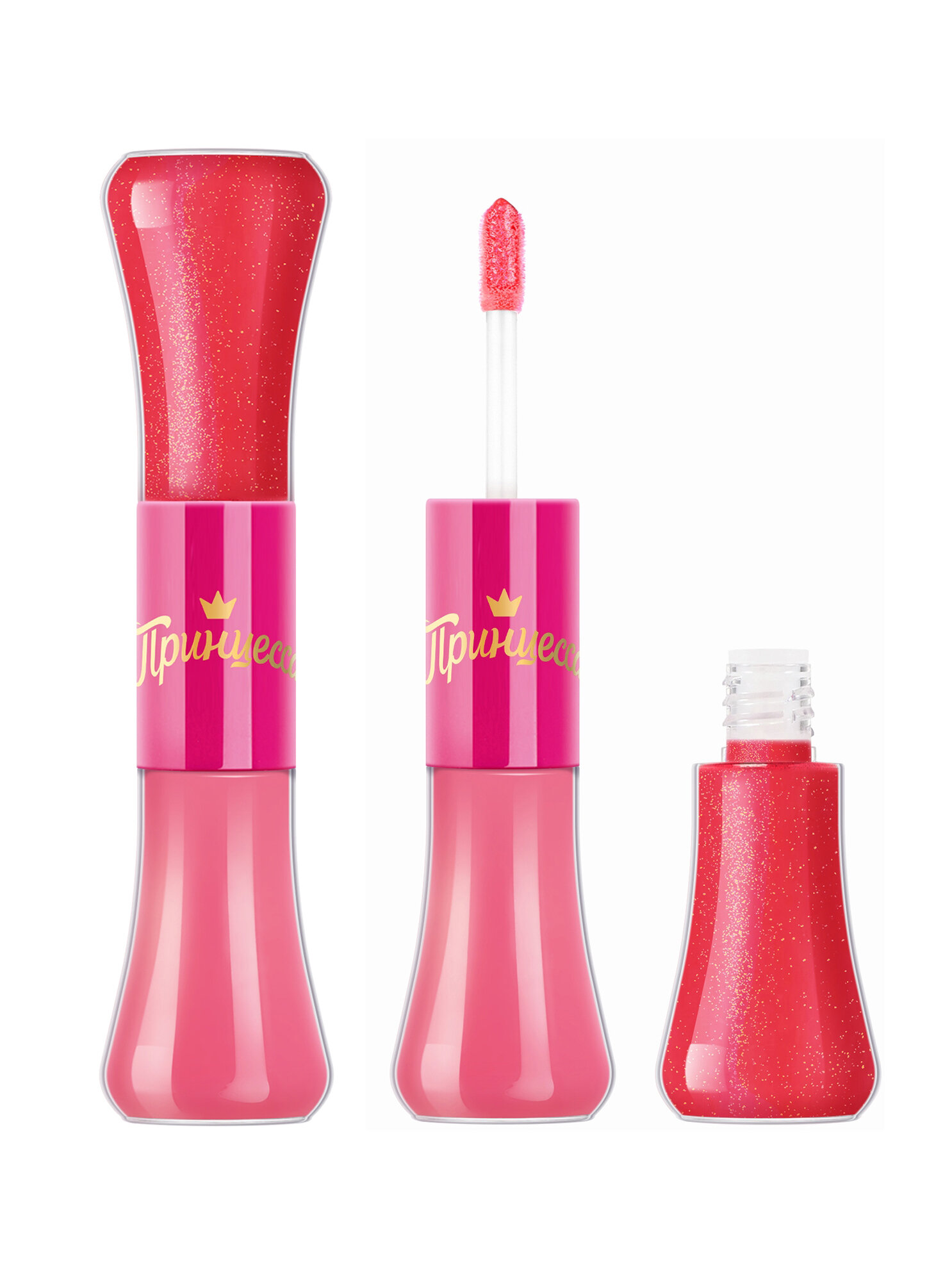 Блеск для губ детский Принцесса Клубничный мусс, двойной, 10мл