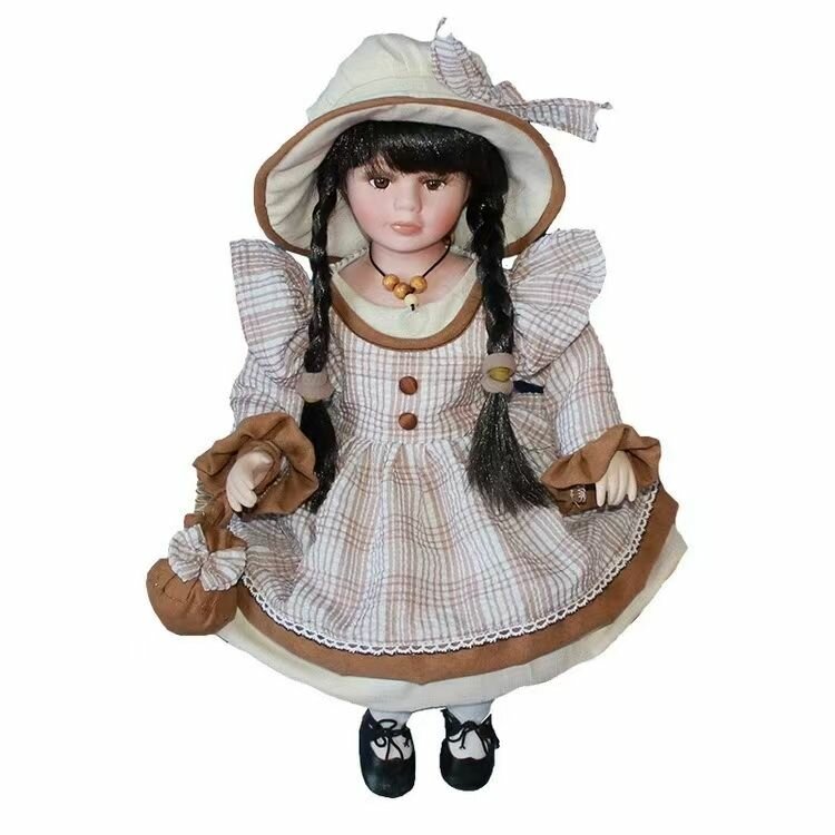 Jirishine Уникальная фарфоровая кукла 40 см в деревенском стиле