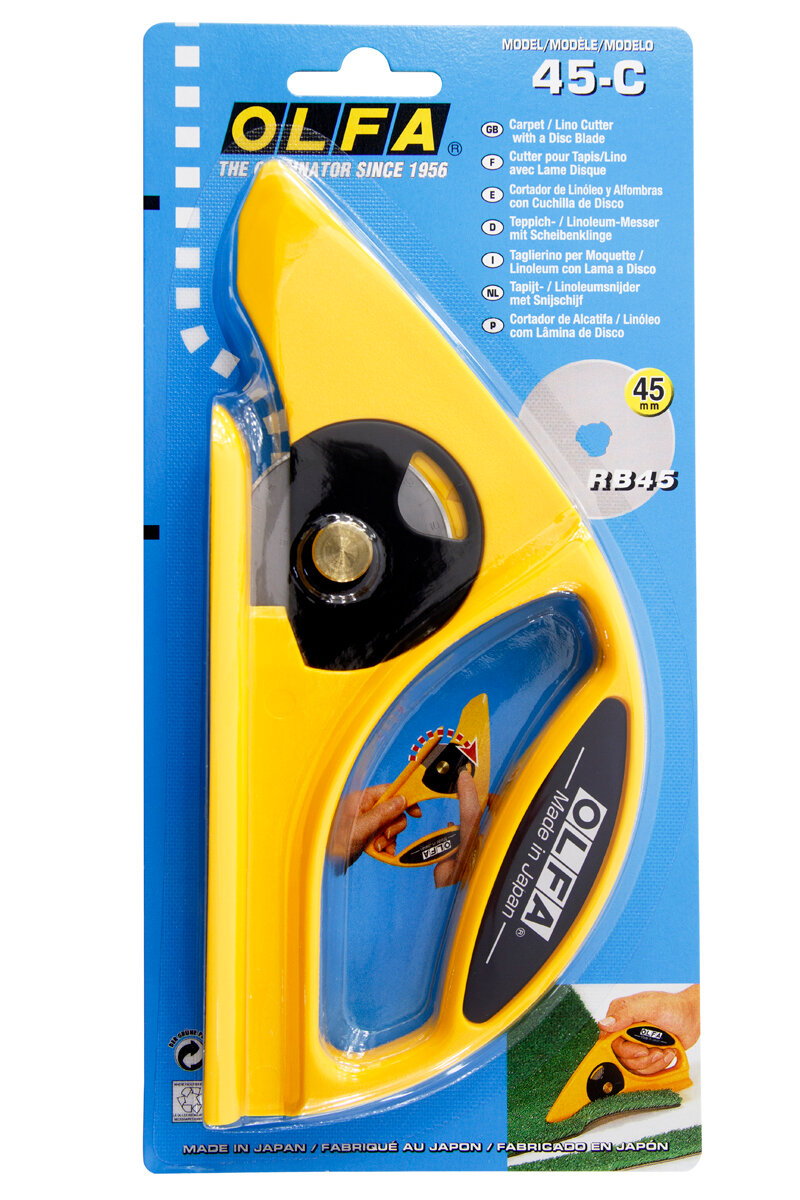 Дисковый нож OLFA для разрезания ковров и линолеумов. диаметр 45 мм 45-C