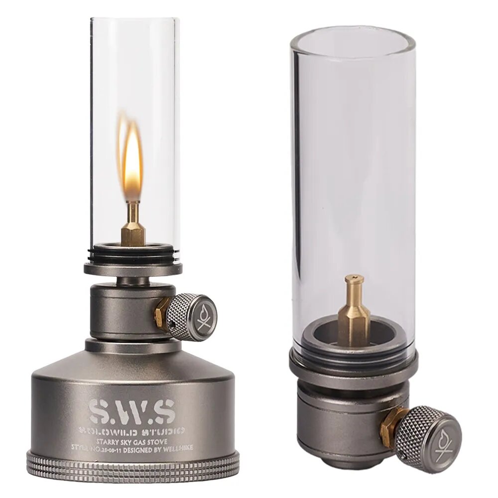 Газовая лампа WELLHIKE Звёздное небо для кемпинга, алюминиевая, с регулируемым клапаном и защитным стеклом