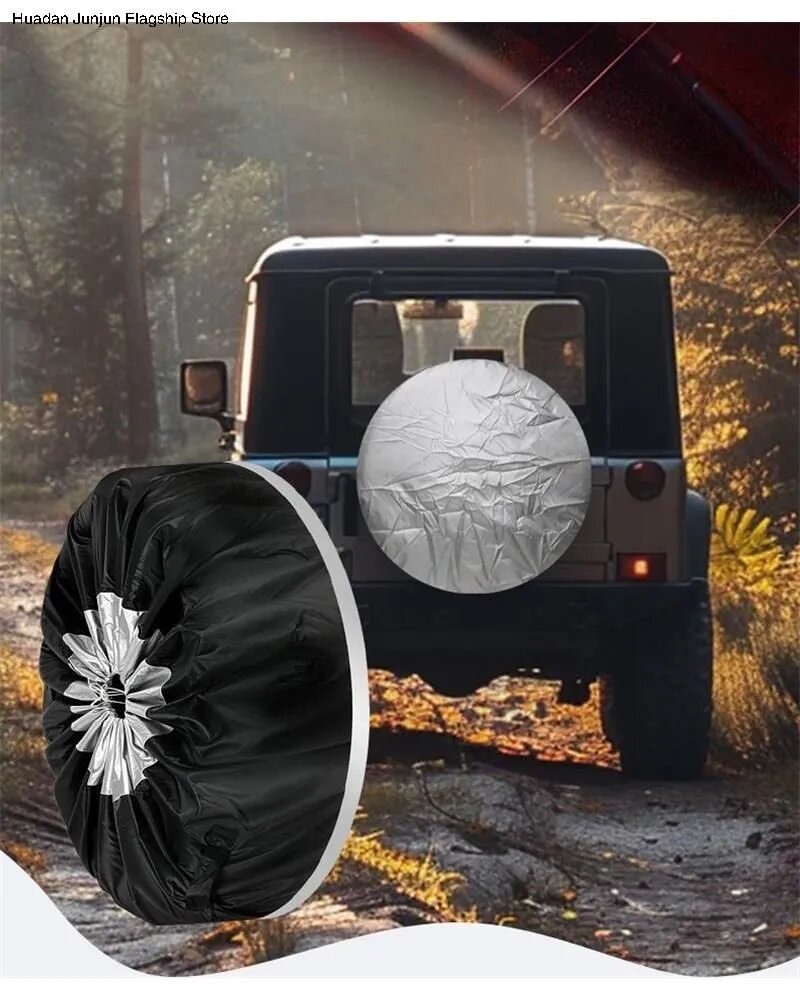 Чехол на запасное колесо для автомобиля R16-R21 (124х60 см), прочная водоотталкивающая ткань тафетта 190Т.