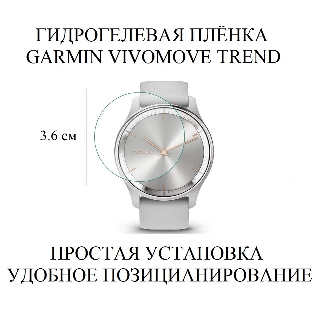 Глянцевая гидрогелевая плёнка для Garmin Vivomove Trend (2 шт.)