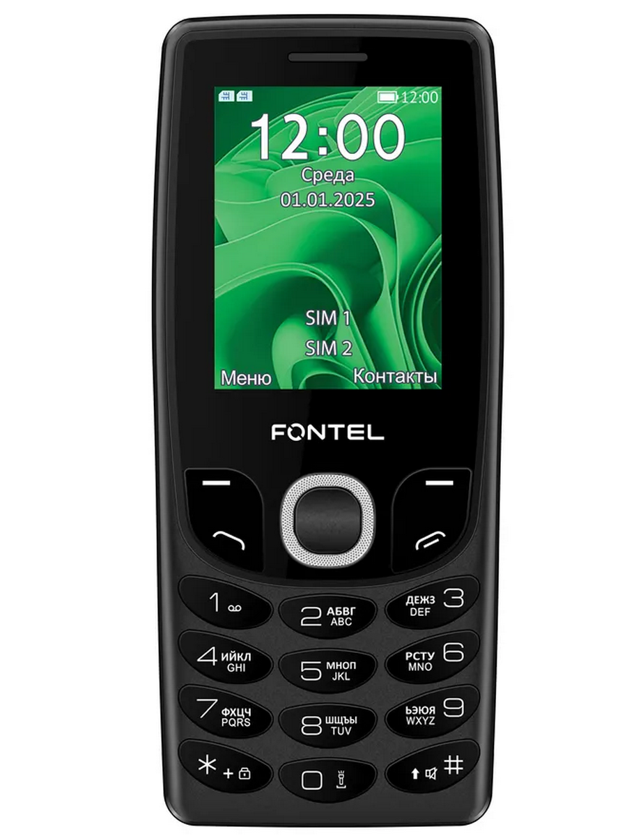 Мобильный телефон Fontel FP250 Черно-зеленый 2 sim 2.4″ TFT 2G 1450 mAh