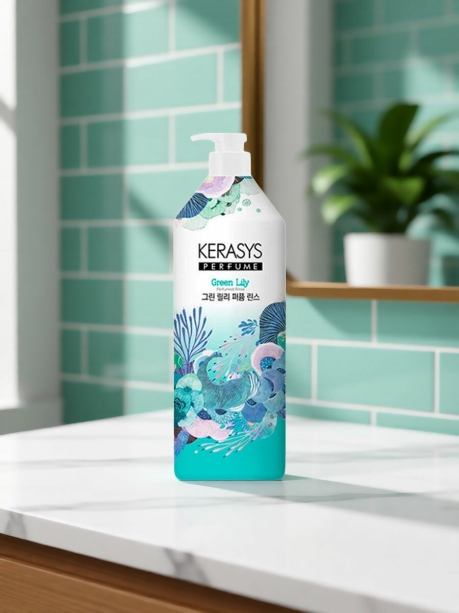 Шампунь для профессионального ухода за волосами KERASYS GREEN LILY зеленая лилия 1000 мл, Южная Корея