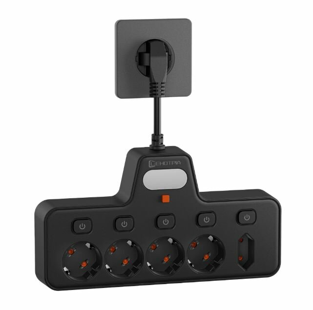 Угловой сетевой фильтр KAIDIXING 5-в-1 с ночная лампа