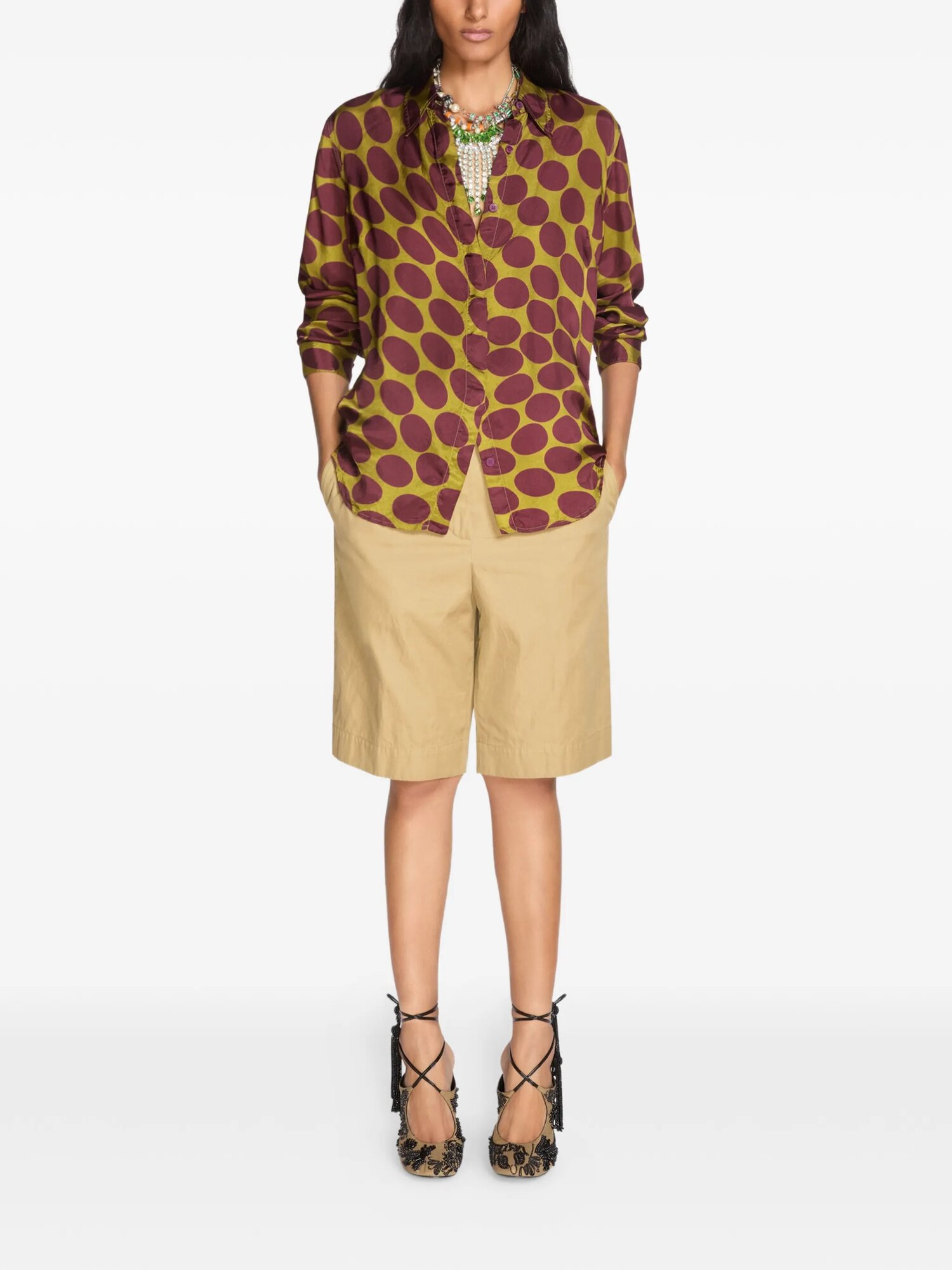 Рубашка Dries Van Noten, размер 38, разноцветный — фото 1