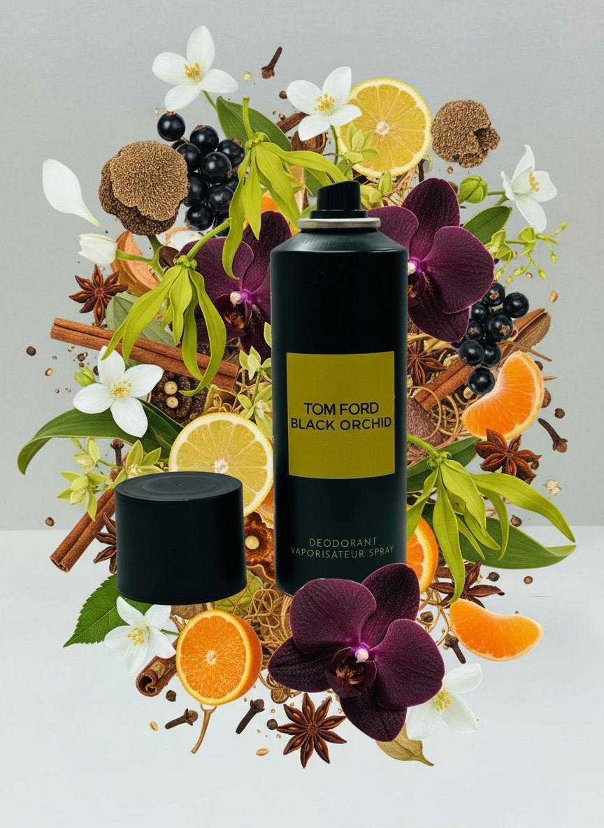 Дезодорант Tom Ford "Black Orchid", 200мл, спрей, гипоаллергенный, без следов