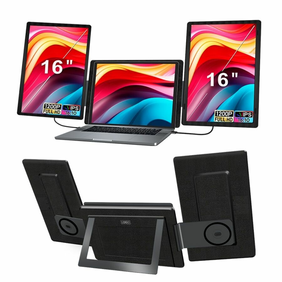 Портативный двойной монитор S9G 16" IPS 1920 1200, Type-C/HDMI, отсоединимые экраны, HDR