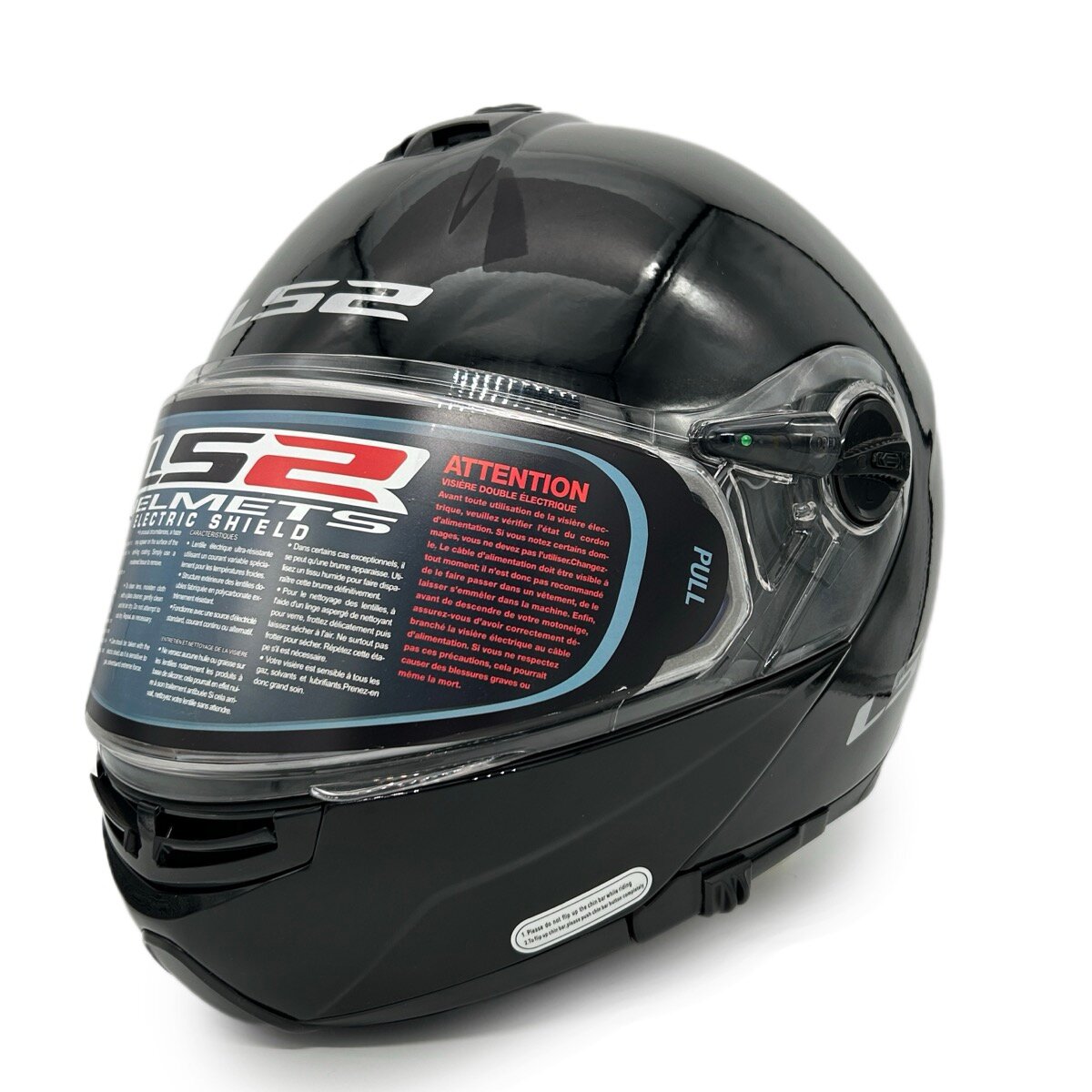 Шлем для снегохода LS2 FF325 STROBE ELECTRIC SNOW Gloss Black (ЭП). XXL. Черный-глянцевый