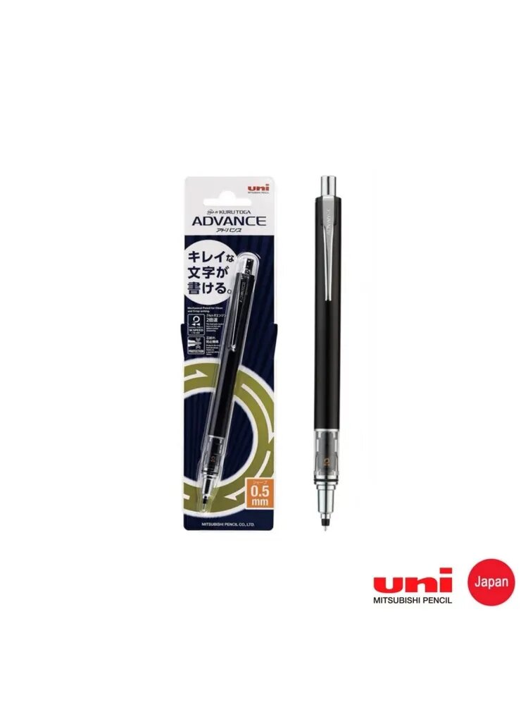 Uni Mitsubishi Pencil KURU TOGA Advance Механический карандаш 0.5 мм черный, 1 шт.