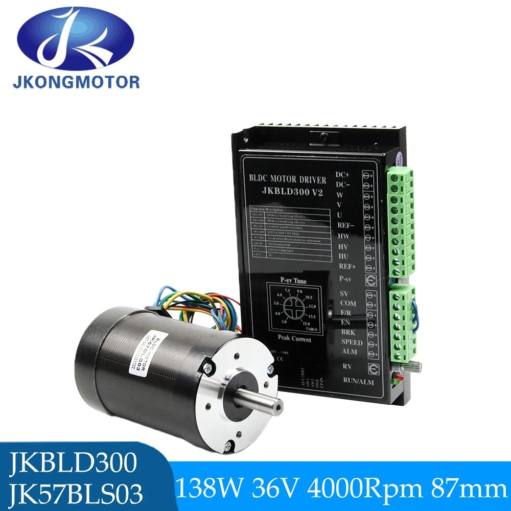 Двигатель постоянного тока Jkongmotor JK57BLF03 36В 4000 об/мин Square M and Driver