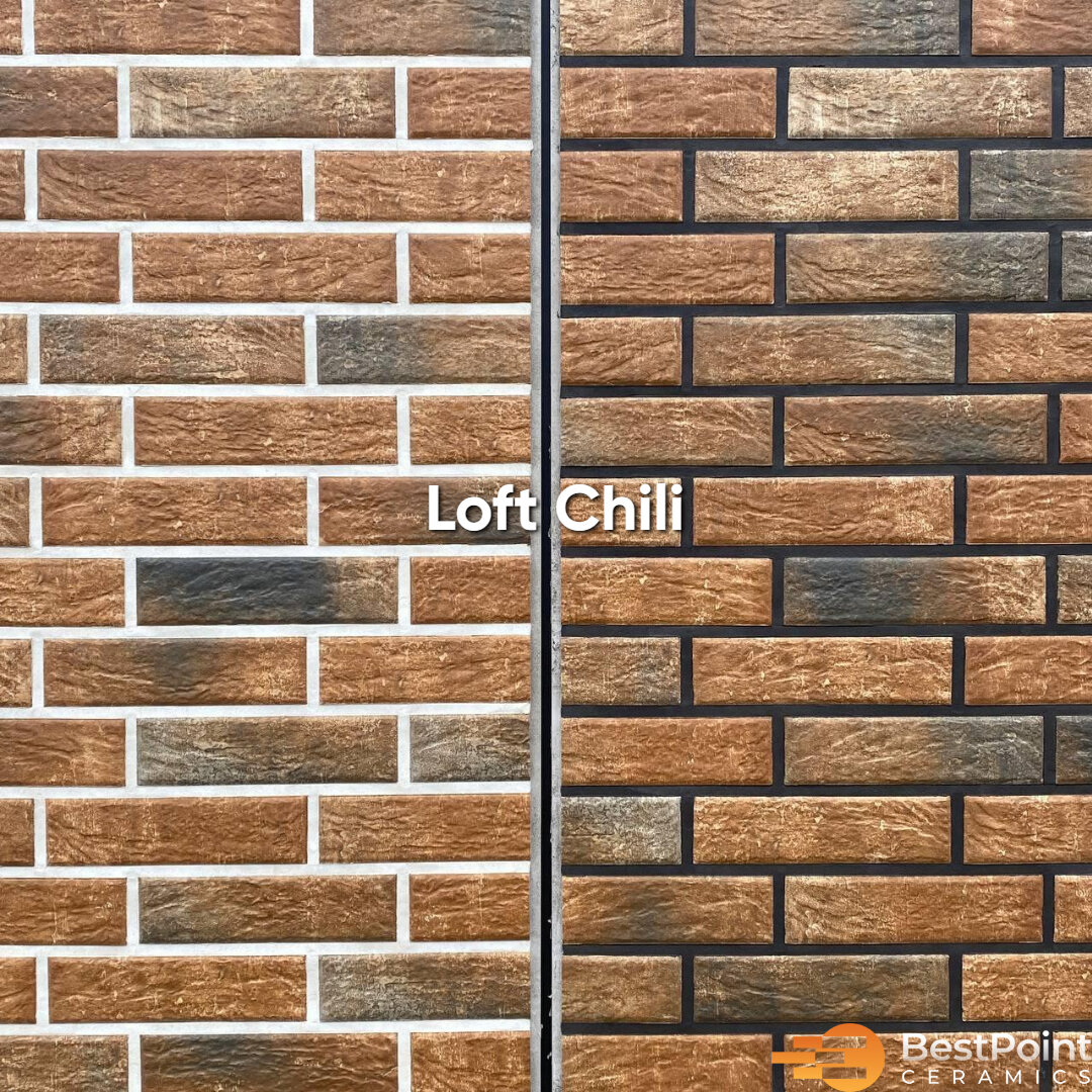 Плитка клинкерная BestPoint "Loft Chili" 24,5х6,5 см (46 шт в коробке), матовая, красная