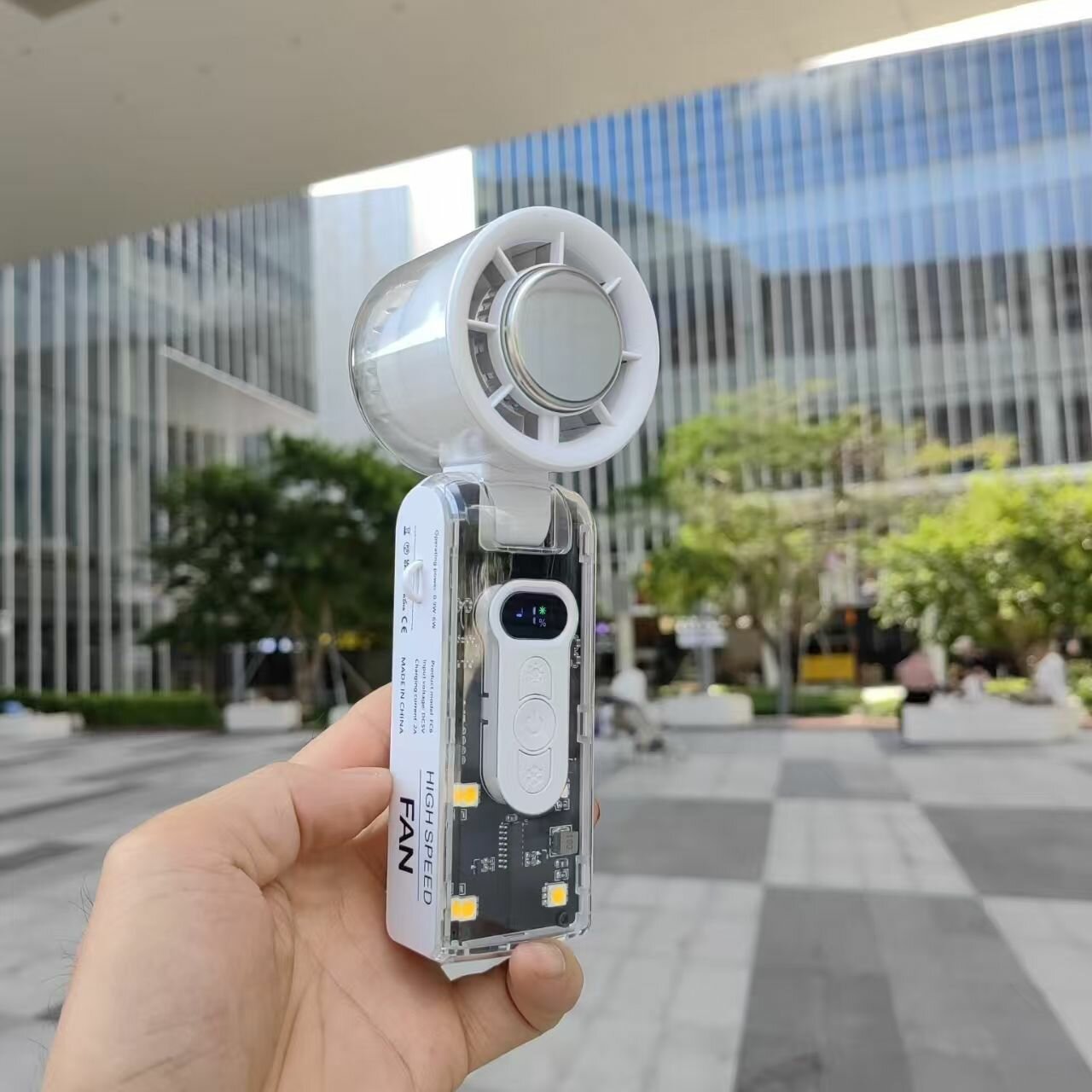 Xiaomi Transparent Mecha Style Мини-вентилятор, White，Складной