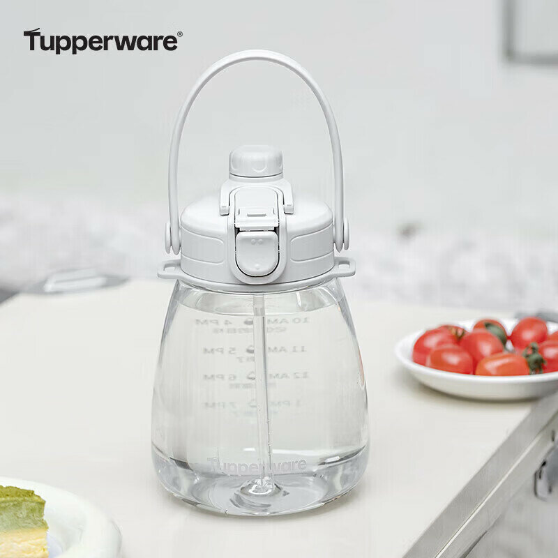 Tupperware Большая емкость 1,1 л пластиковая бутылка для женщин и студентов с трубкой и двойным отверстием