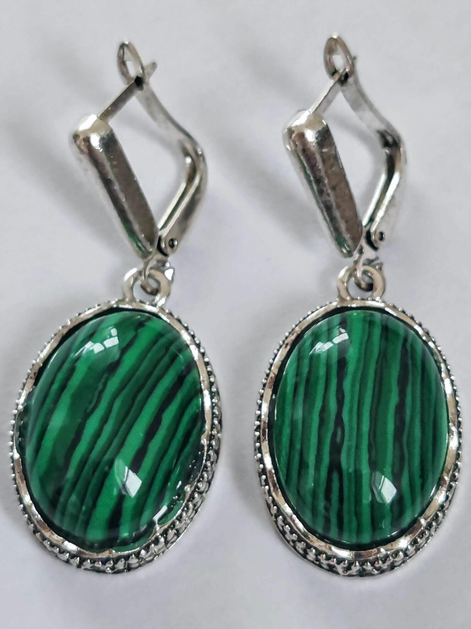 Серьги, малахит