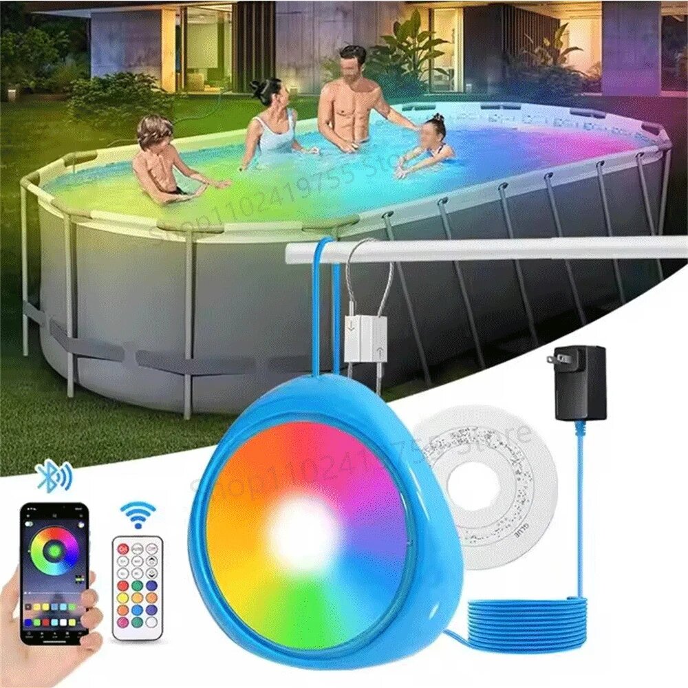 Подводная светодиодная лампа для бассейна RGB, 25W