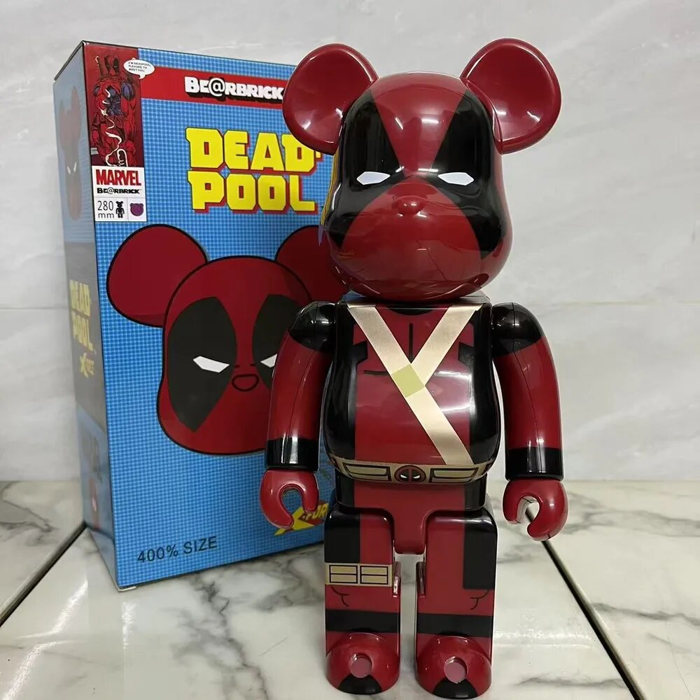 Bearbrick 400% Игрушечная Статуя Медведя Marvel Deadpool ABS пластик 28 см